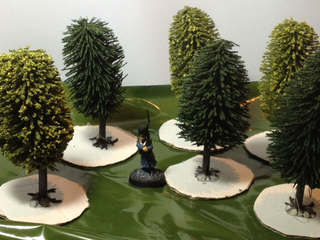 Making model trees and woodlands in tabletop battles.